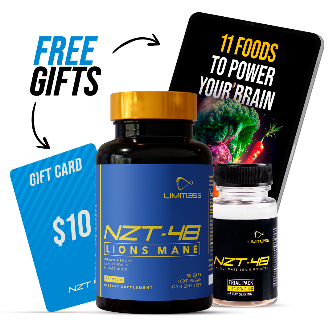 NZT-48 Lions Mane, NZT-48 Caffeine Free, Caffeine Free Brain Booster – Limitless X